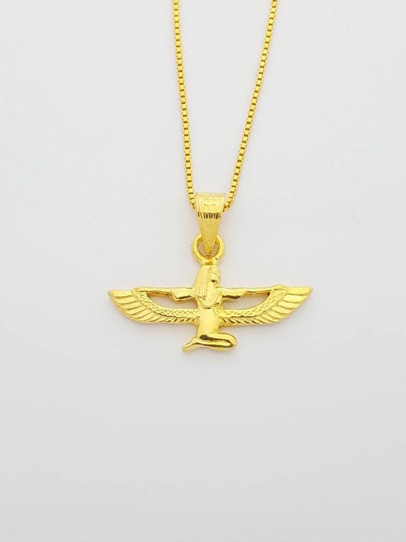 Medium Winged Isis Necklace 14k Gold Vermeil Over Sterling | Etsy