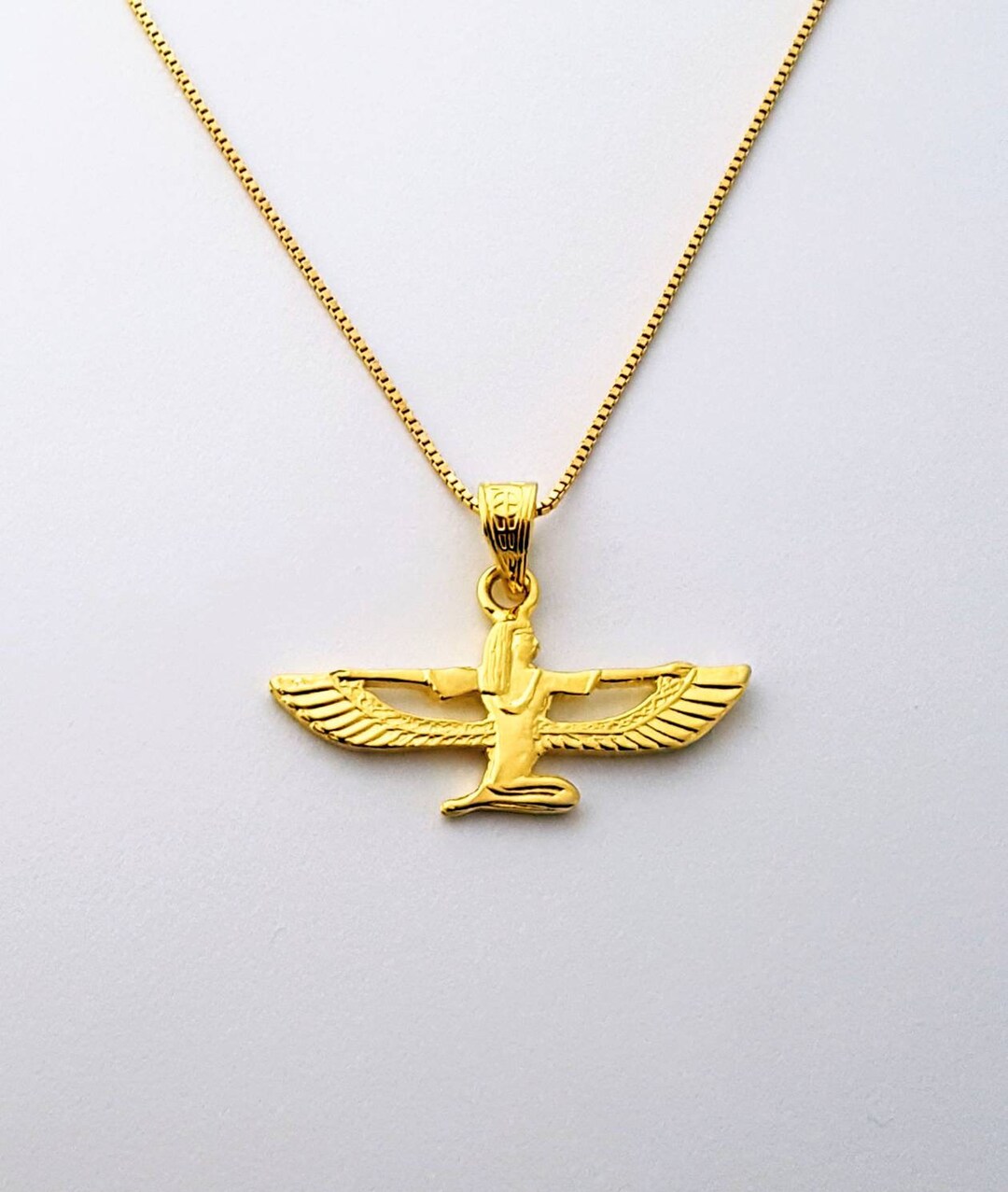 Small Goddess Isis Gold Pendant, 14k Gold Vermeil Over Sterling Silver ...