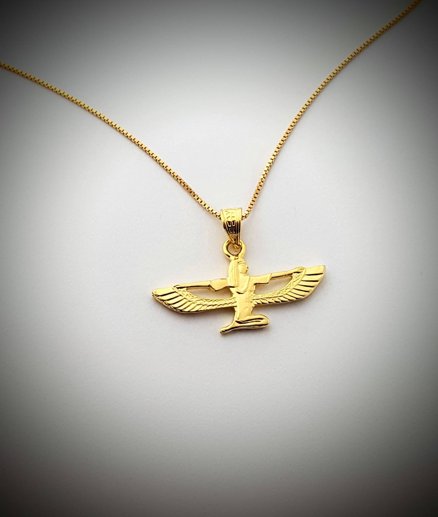 Small Goddess Isis Gold Pendant 14k Gold Vermeil Over - Etsy