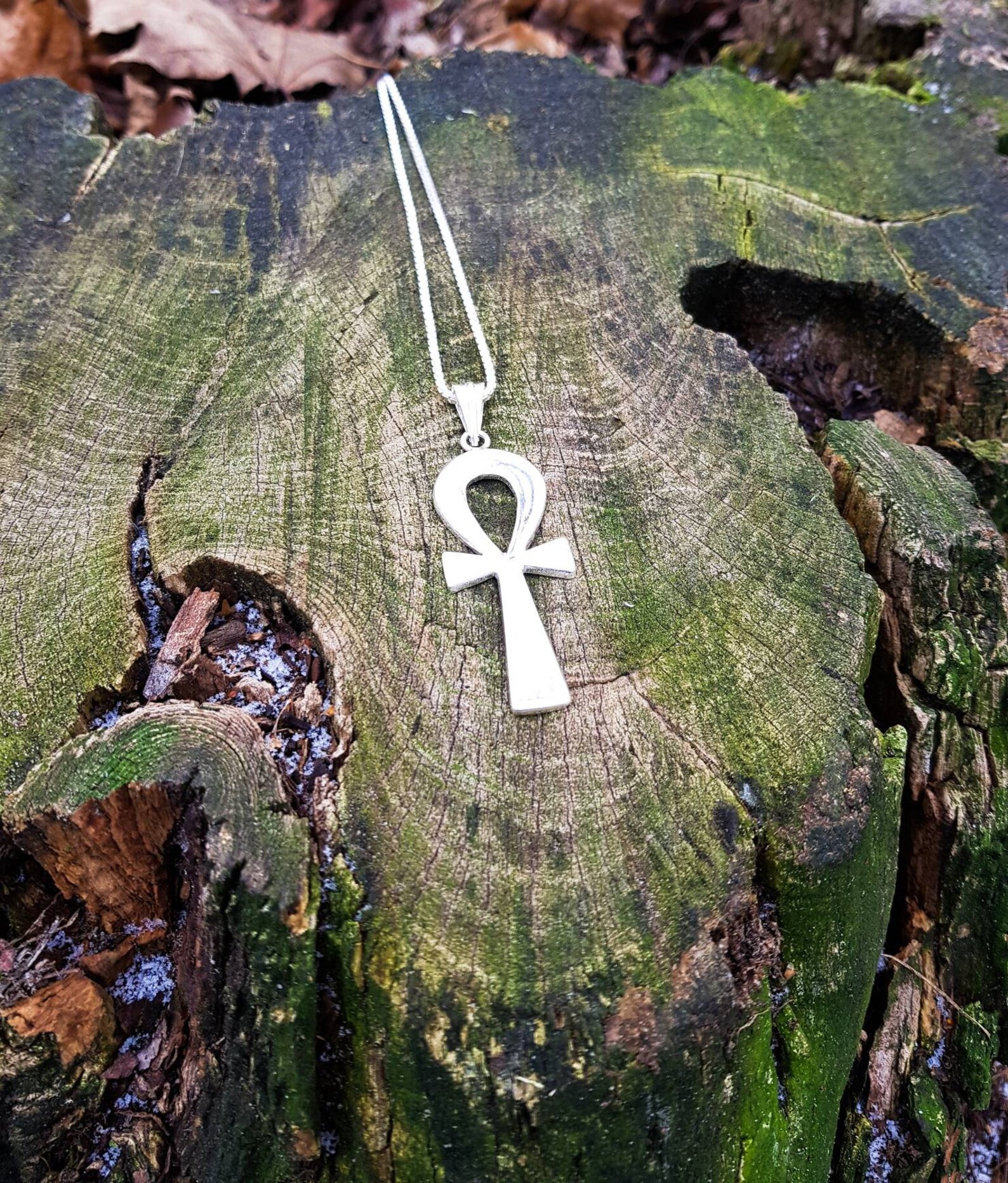 Large Ankh Necklace, Sterling Silver Ankh Pendant, Egyptian Revival ...
