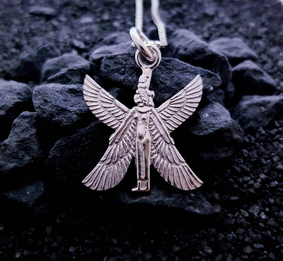 Isis Necklace Sterling Silver Winged Isis Necklace Goddess | Etsy