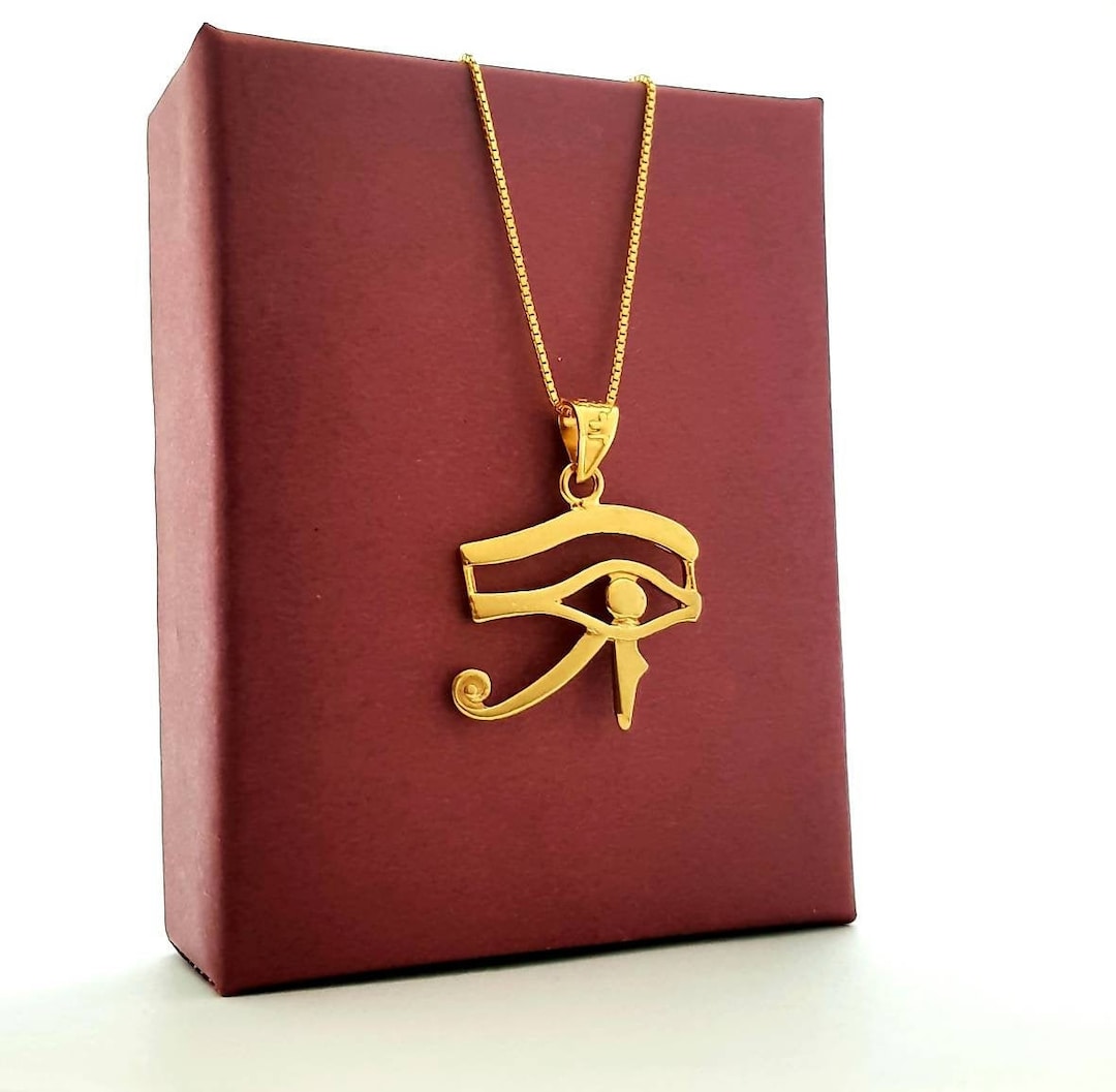 Medium Gold Eye of Horus Necklace, 14k Gold Vermeil Over Sterling ...