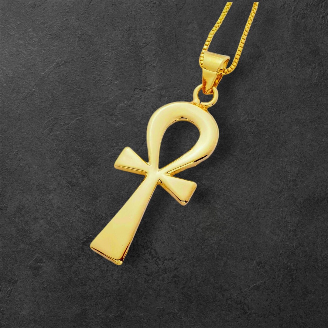 Gold Ankh Necklace, 14k Gold Vermeil Over Sterling Silver, Ankh Pendant ...