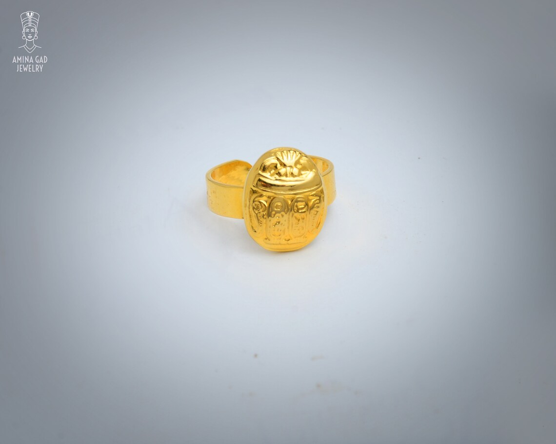 Gold Scarab Ring 14k Gold Vermeil Over Sterling Silver Scarab | Etsy