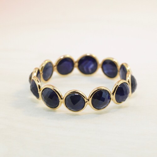 Aiyana Tanzanite Round Checker Cut Eternity Ring Bezel Set - Etsy