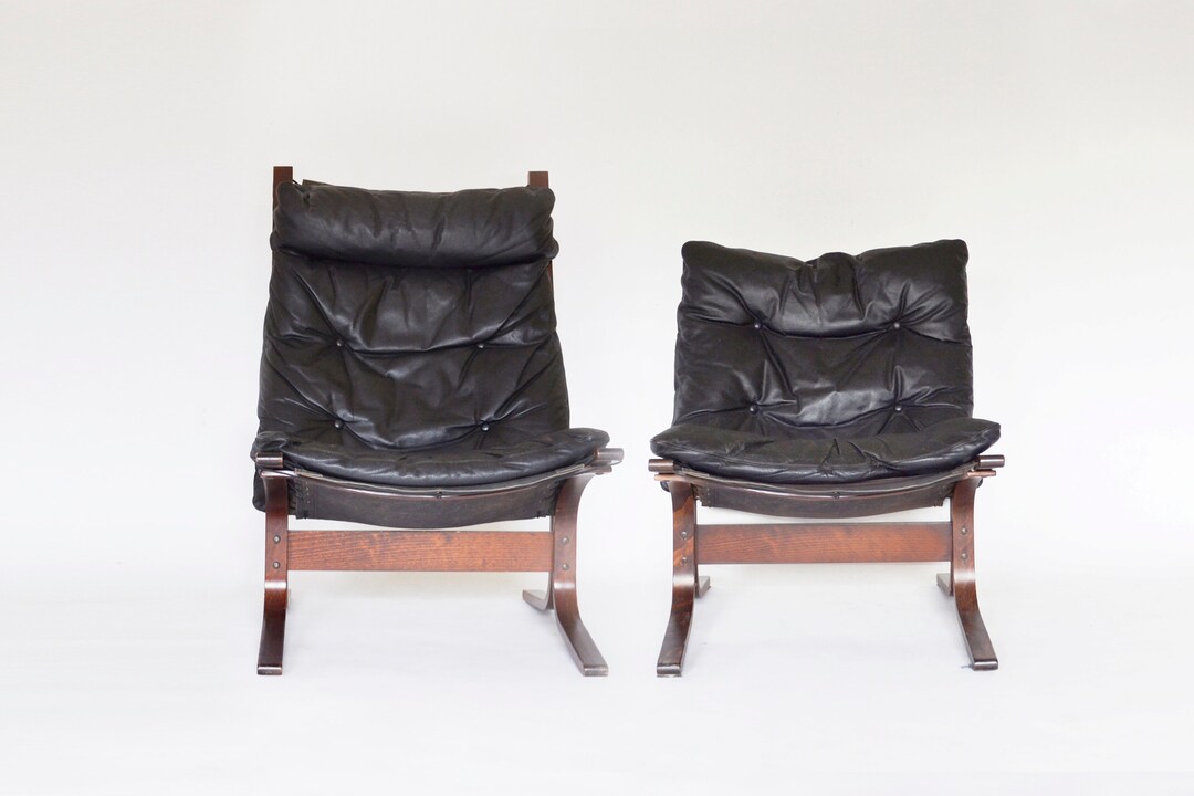 Vintage Plywood Leather Lounge Siesta Chairs Ingmar Relling Westnofa ...