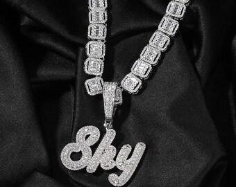 Iced Name Necklace - Etsy