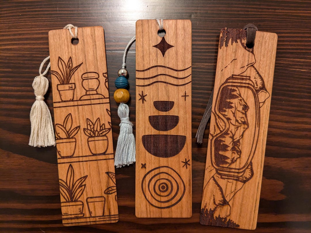 Cherry Handmade Wooden Bookmark - Wide - Etsy