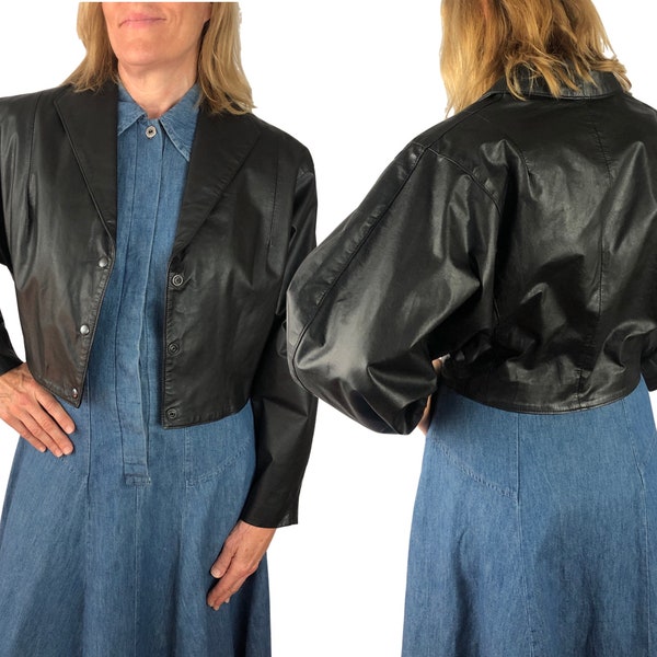 Black Batwing Leather Jacket - Etsy