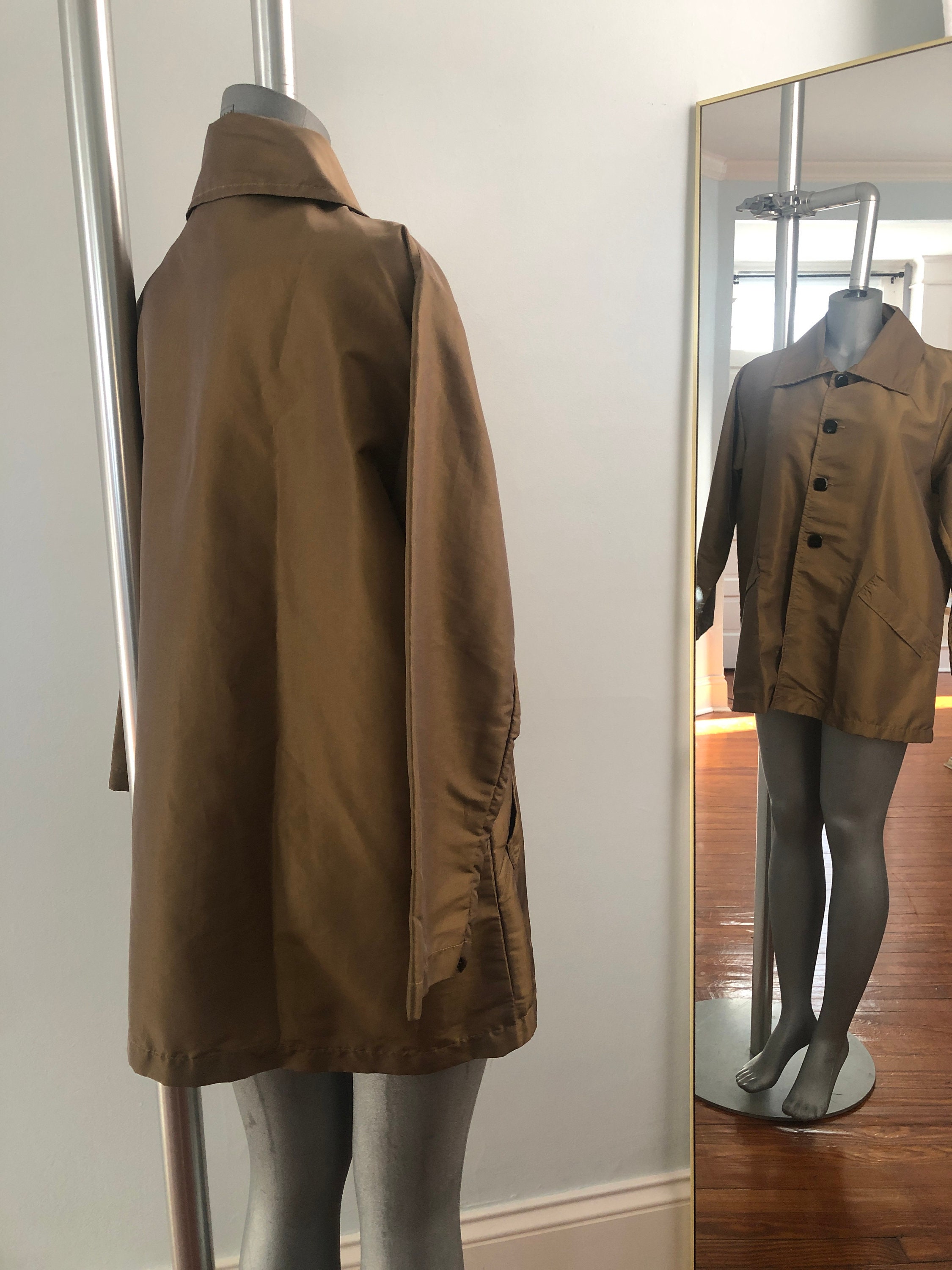 80's Vintage Metallic Bronze Minimalist Oversized Lightweight Jacket by ...