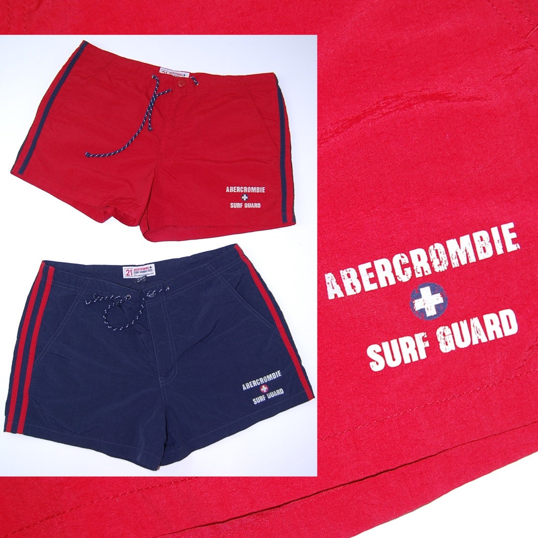 90s Vintage Navy Blue Abercrombie Lifeguard 1990s Swim Shorts Quick Dry ...
