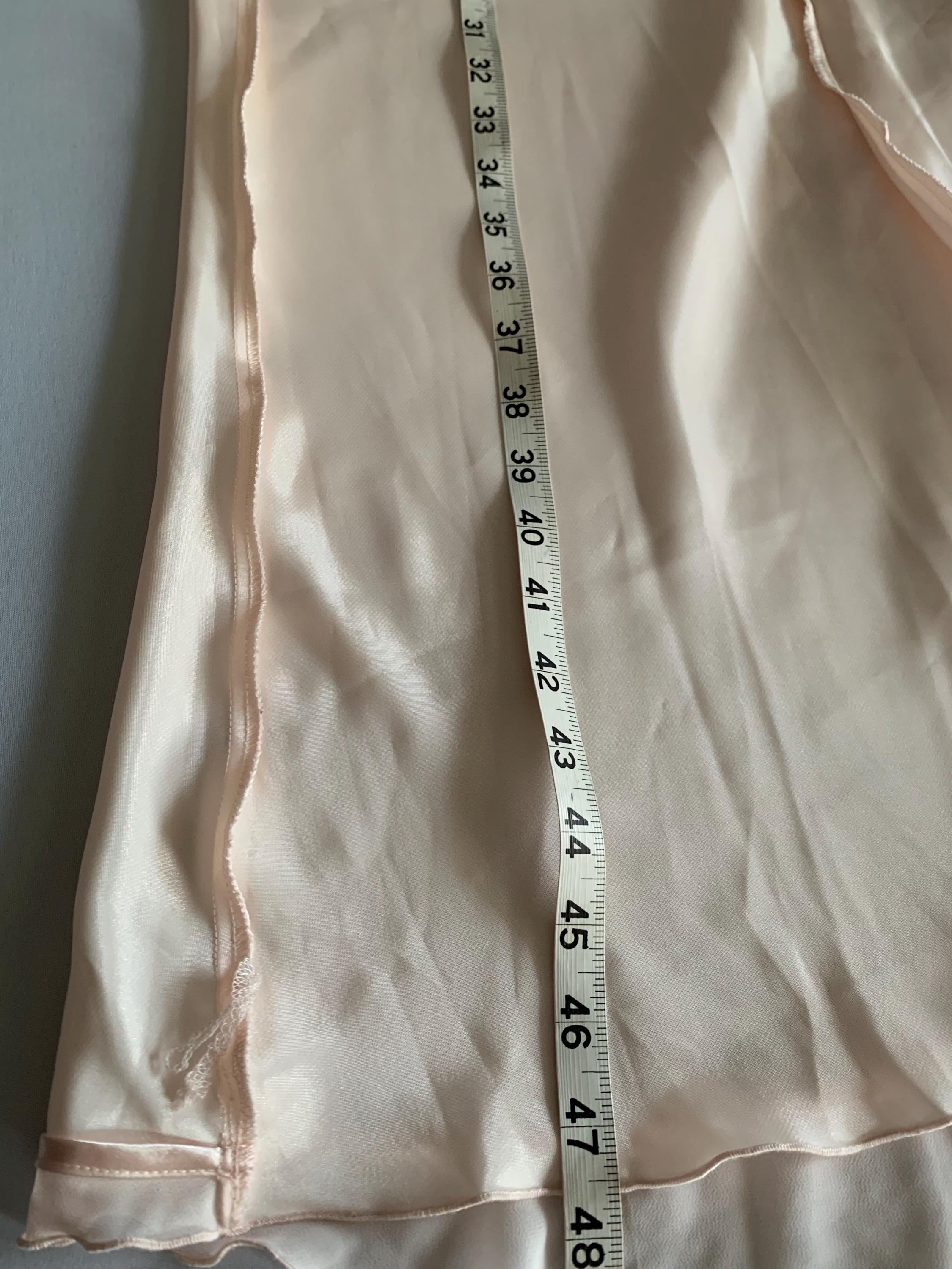 80s Vintage Satin Pink Nightgown With Sequins and Pearls Ruffled Slit ...