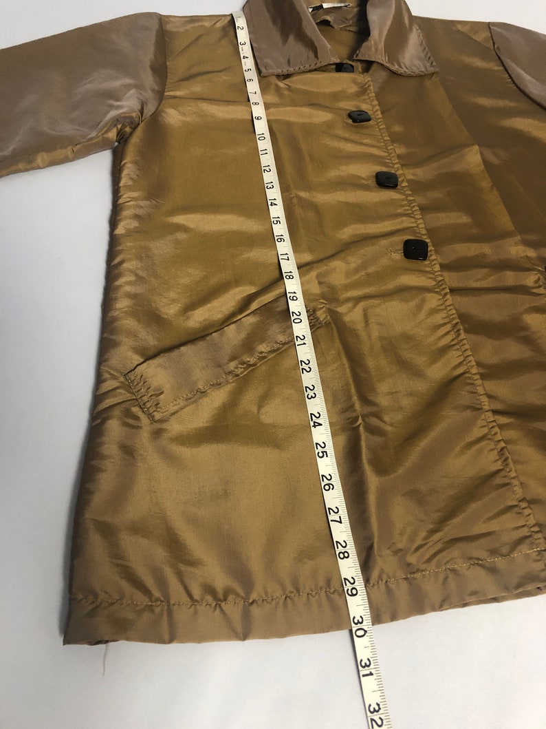 80's Vintage Metallic Bronze Minimalist Oversized Lightweight Jacket by ...