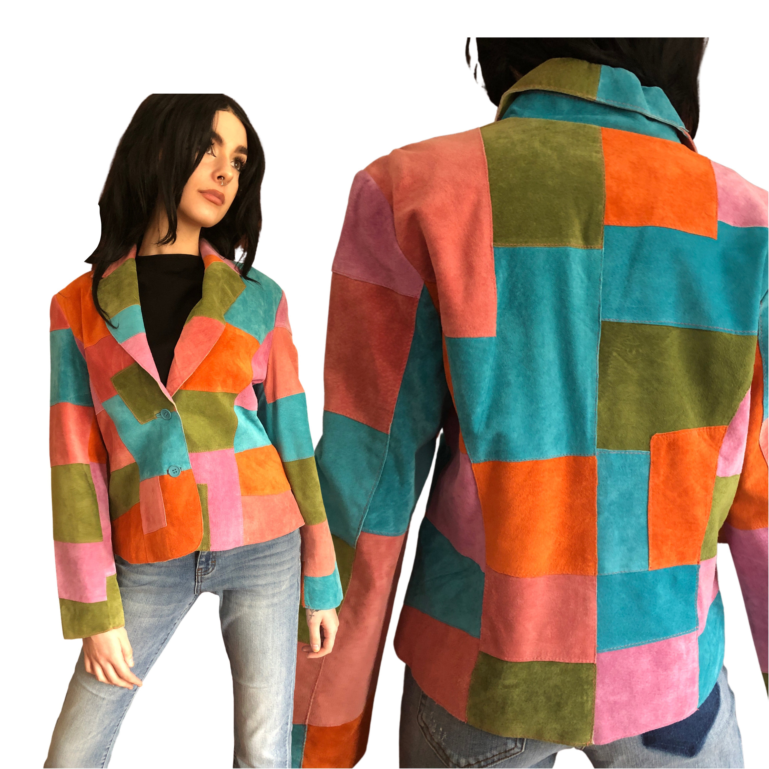 Suede Patchwork Coat - Etsy