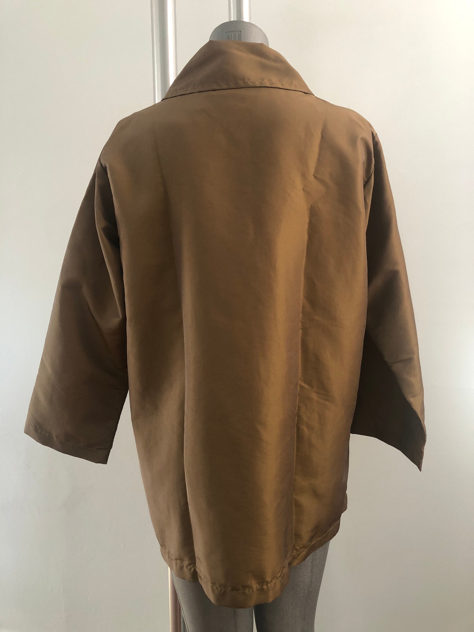 80's Vintage Metallic Bronze Minimalist Oversized Lightweight Jacket by ...
