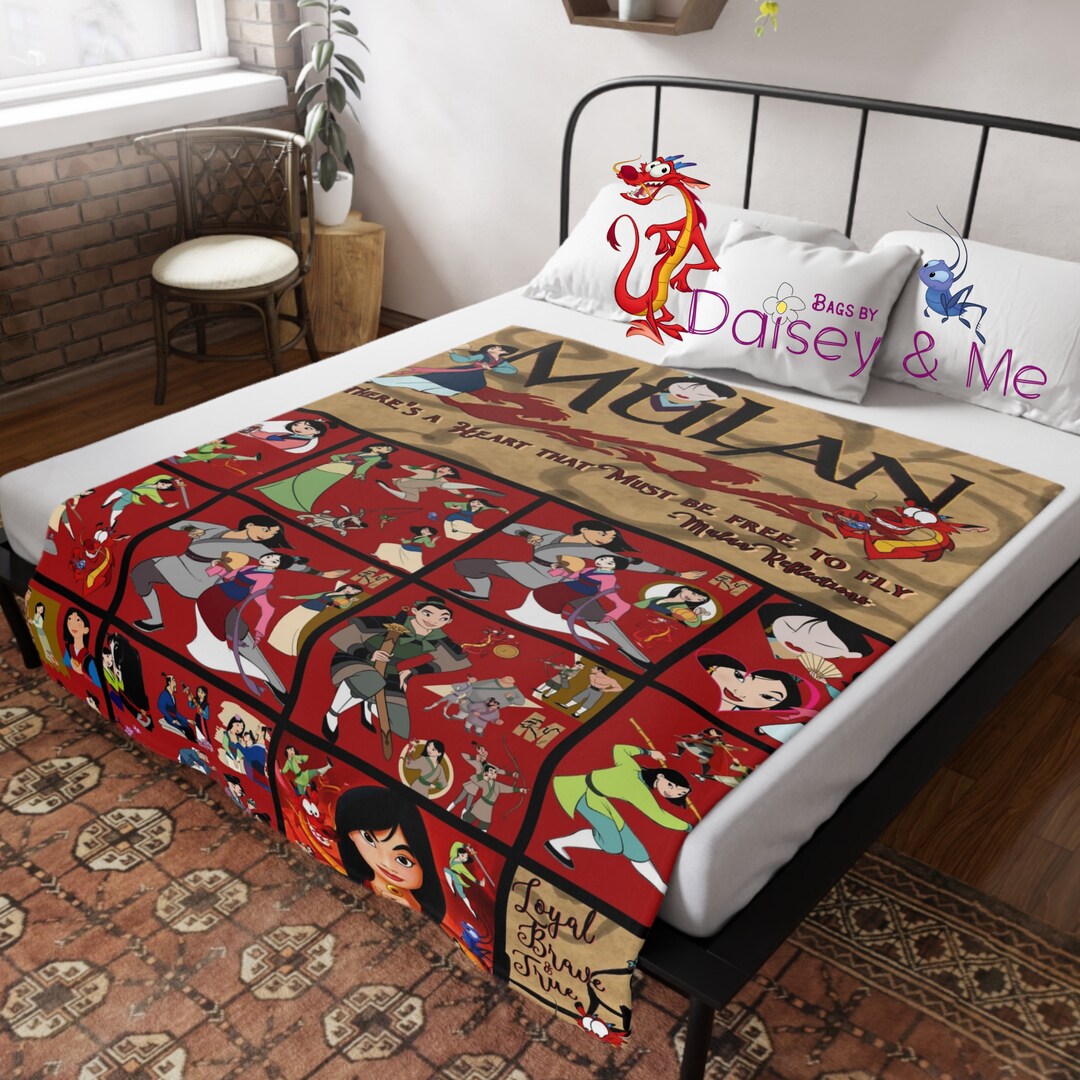 Mulan Blanket ∙ Cozy Blanket Throw ∙ Mulan Gift ∙ Mushu Gift ∙ Blanket ...