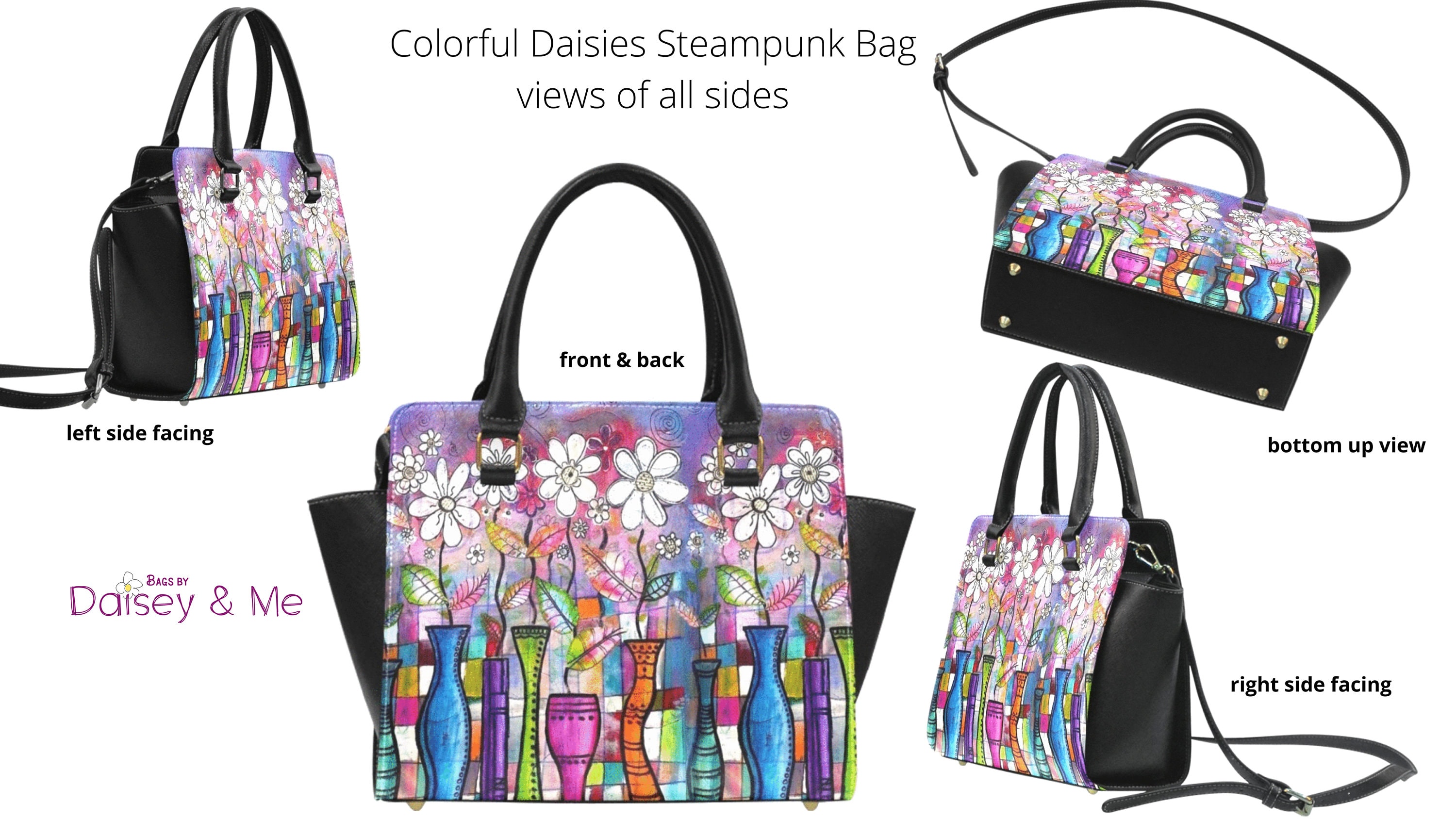 Daisy • Colorful Abstract Floral ∙ Daisies ∙ Retro Handbag ∙ Crossbody ...