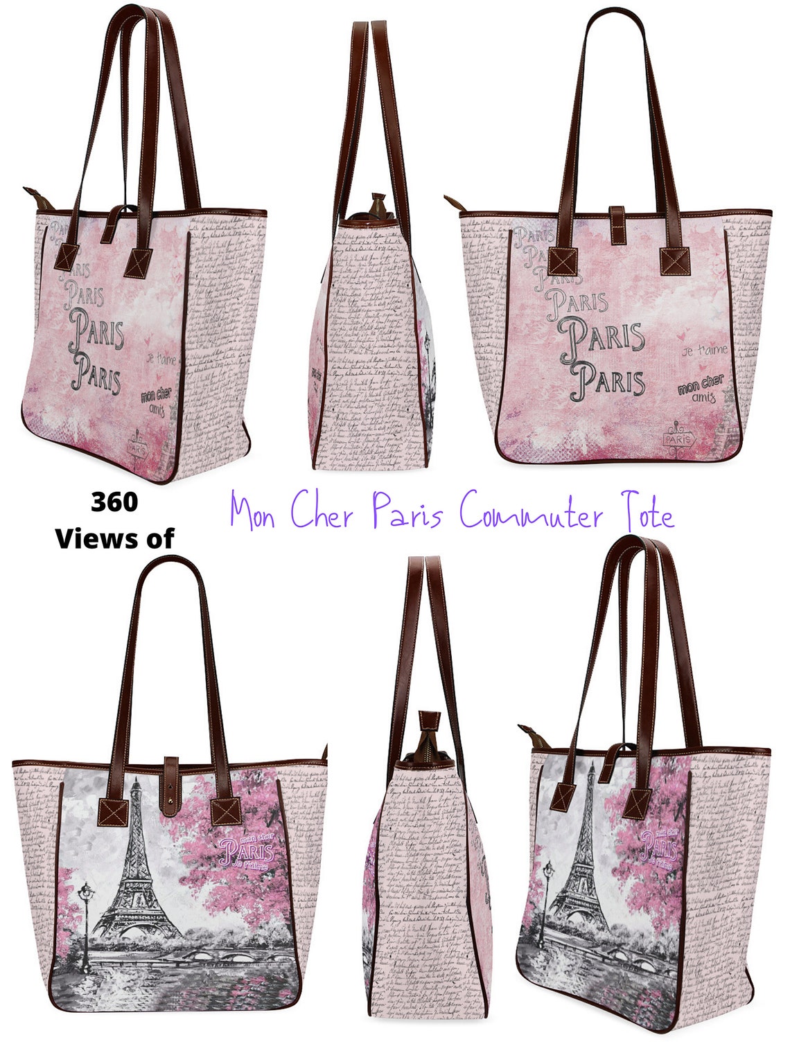 Tote Bags Oversize I Love Paris Paris Theme Love | Etsy