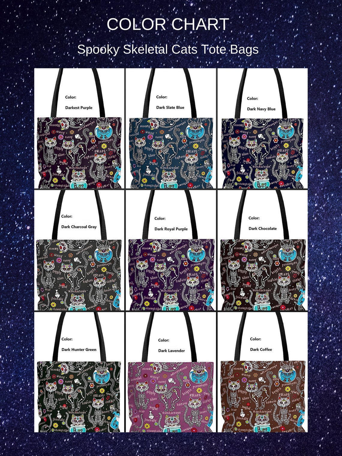 Sugar Skull Cat Tote Bag Skull Cat Tote Sugar Skull Cat - Etsy