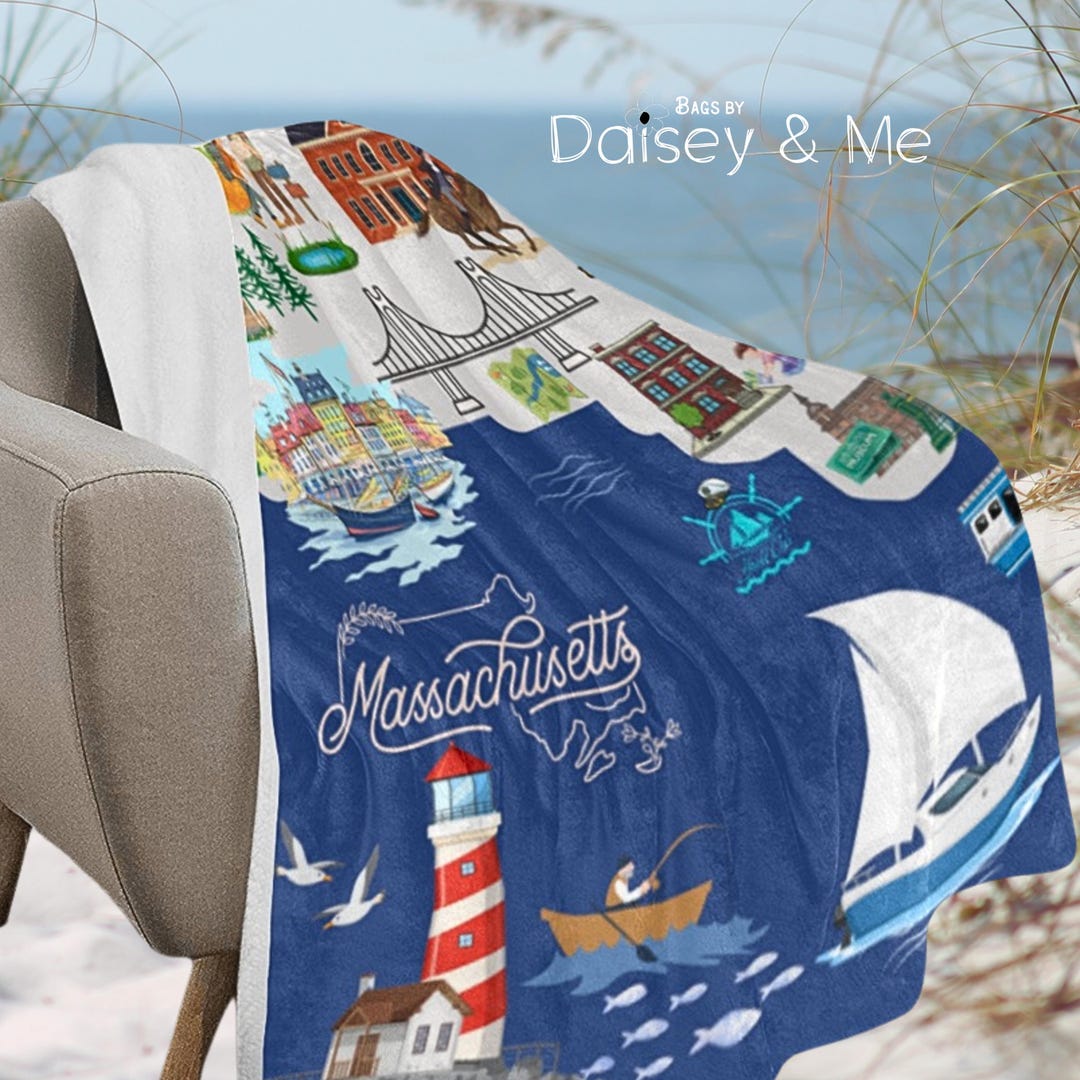 Map Gifts • Map Blanket • Summer Blanket • Coastal • Throw Blanket ...