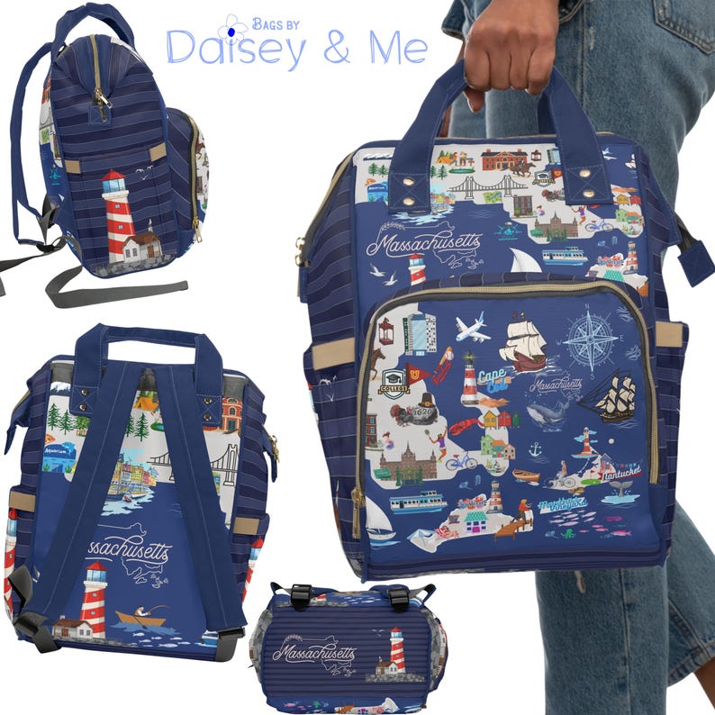 Massachusetts Map Satchel • Coastal Crossbody Bag • Cape Cod Islands ...