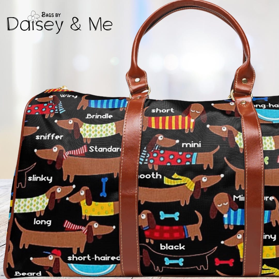 Dachshund Weekender Travel Bag • Mid Mod Atomic Dog Bags for Work ...