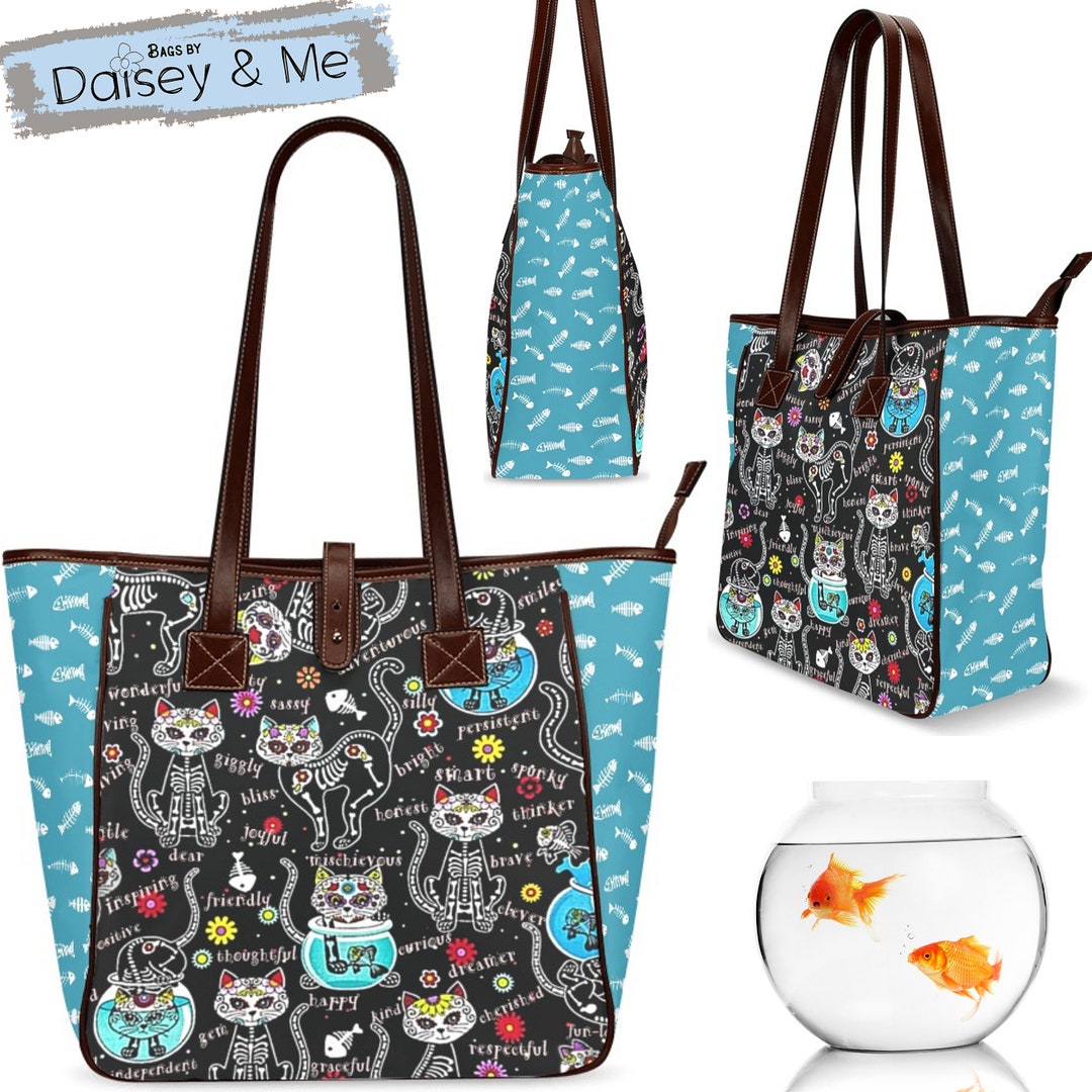 Cute Cats Bag • Skull Cat • Spooky Cats Gift • Cool Cats Purse • Funny ...