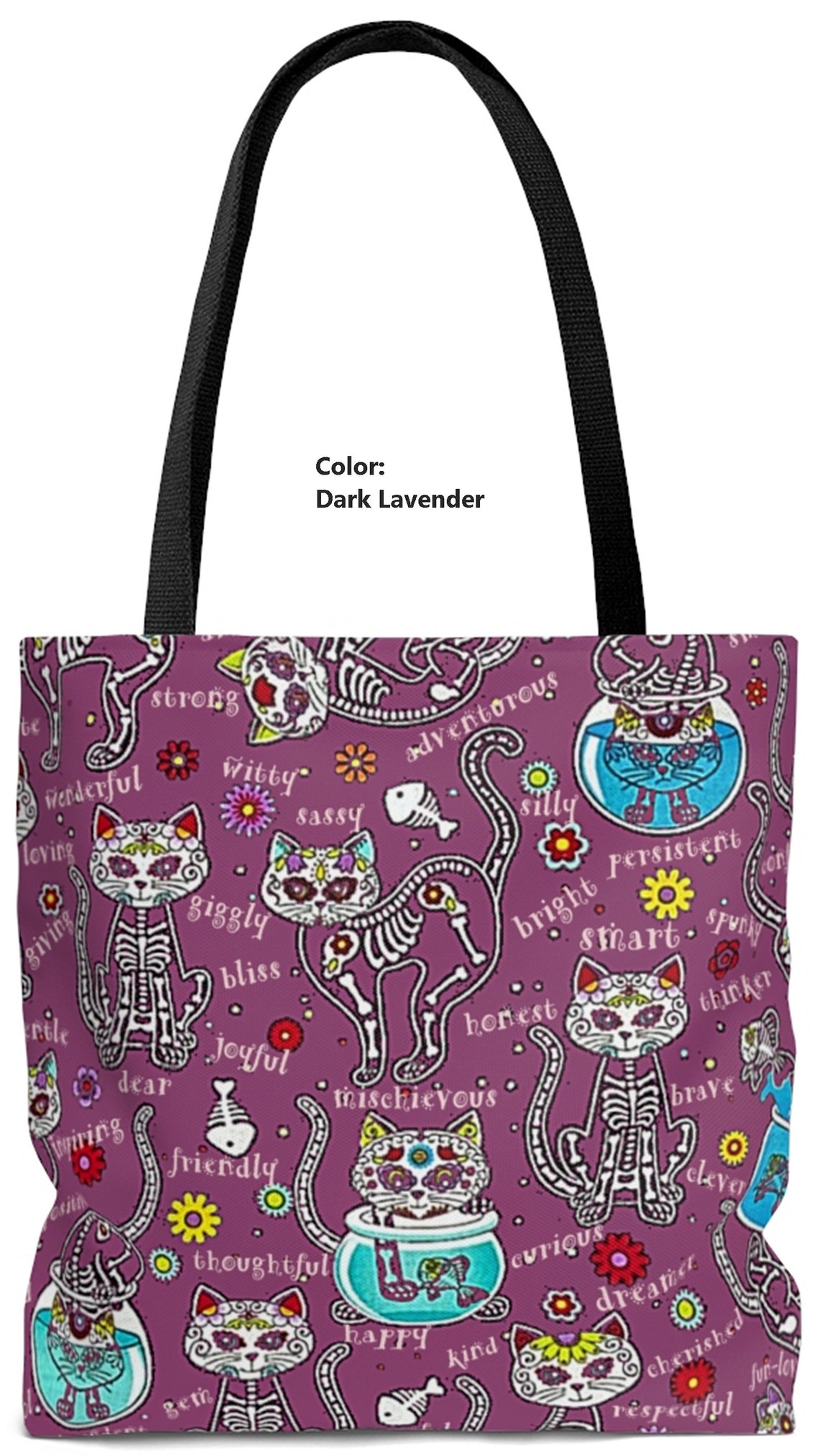 Sugar Skull Cat Tote Bag Skull Cat Tote Sugar Skull Cat - Etsy