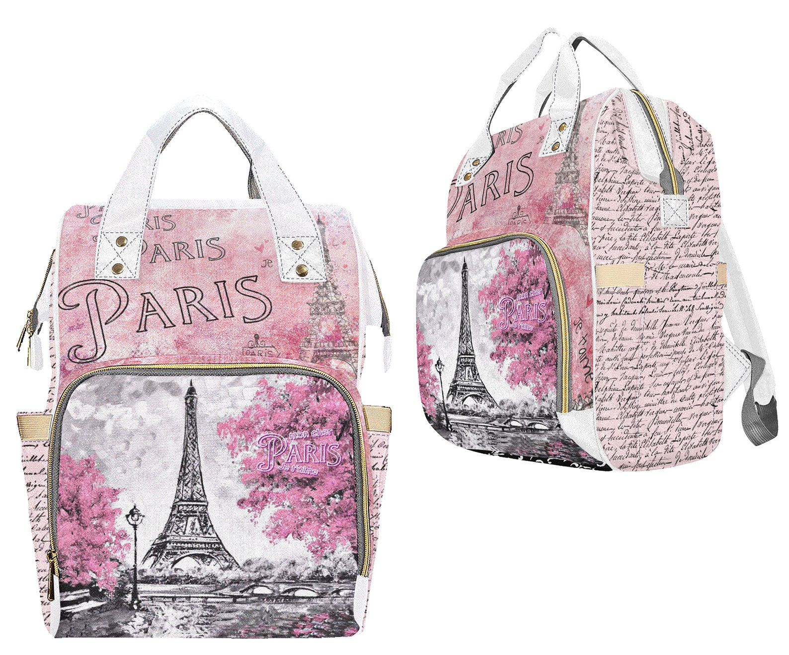 Commuter Bag Backpack Oversize I Love Paris Paris - Etsy