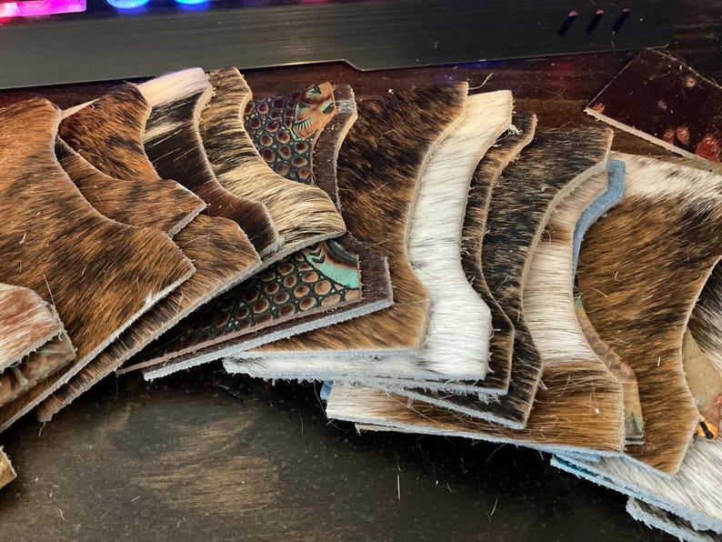 Cowhide and Leather Die Cut Shapes to Make Credit Card Holder or Wallet ...