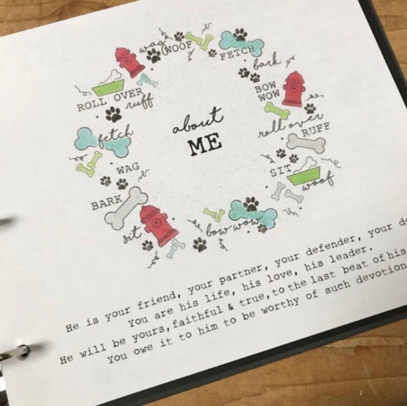 Pet Memory Book // Banner Cover // Handmade Pet Memory Book Gift Pet ...