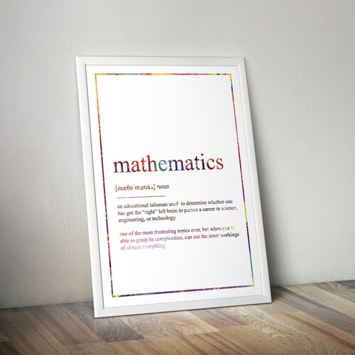 Mathematics Definition Print - Etsy