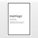 Marriage Definition Print - Etsy