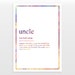 Uncle Definition Print - Etsy