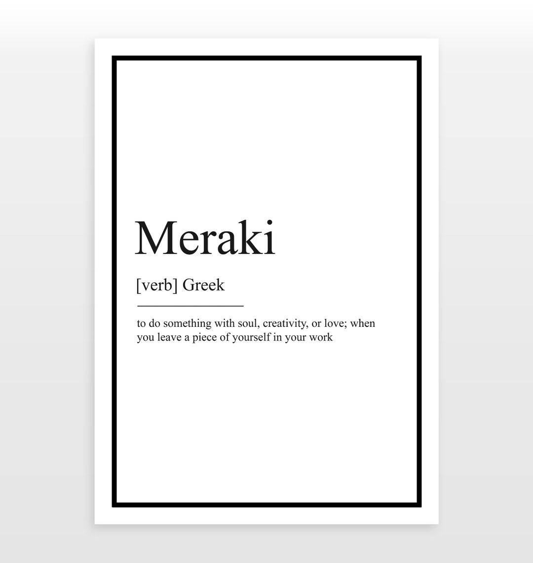 Meraki Definition Print - Etsy
