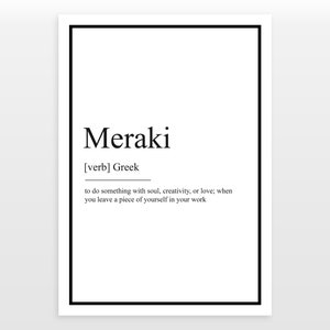 Meraki Definition Print - Etsy