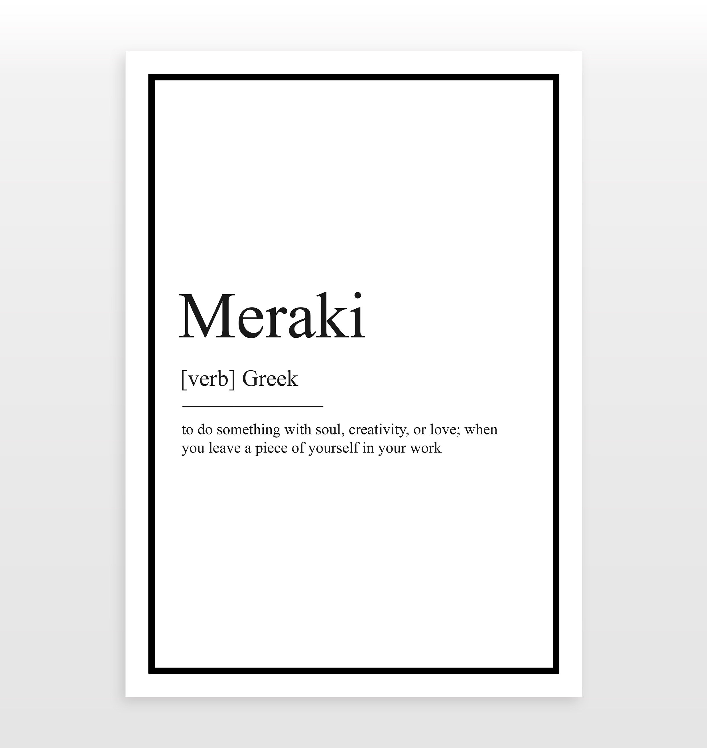 Meraki Definition Print - Etsy UK