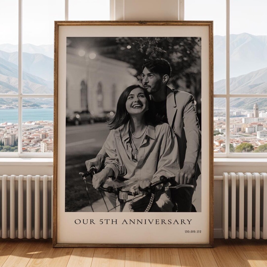 Personalised Anniversary Present Photo Print With Customisable Text ...