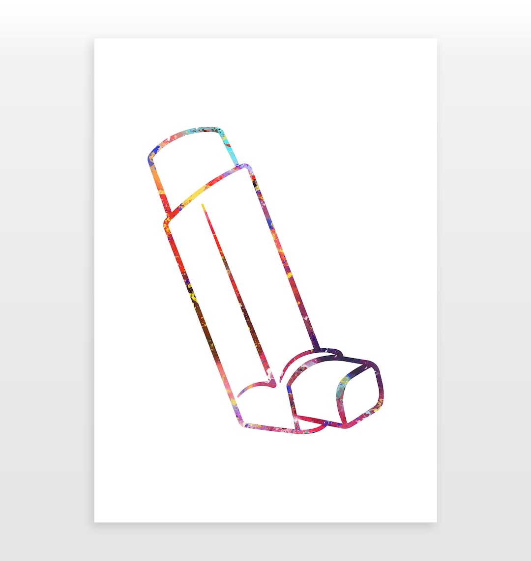 Inhaler Poster - Asthma Print - Watercolour Print - Etsy