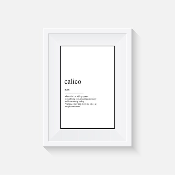 Calico Cat Definition Print | Etsy UK