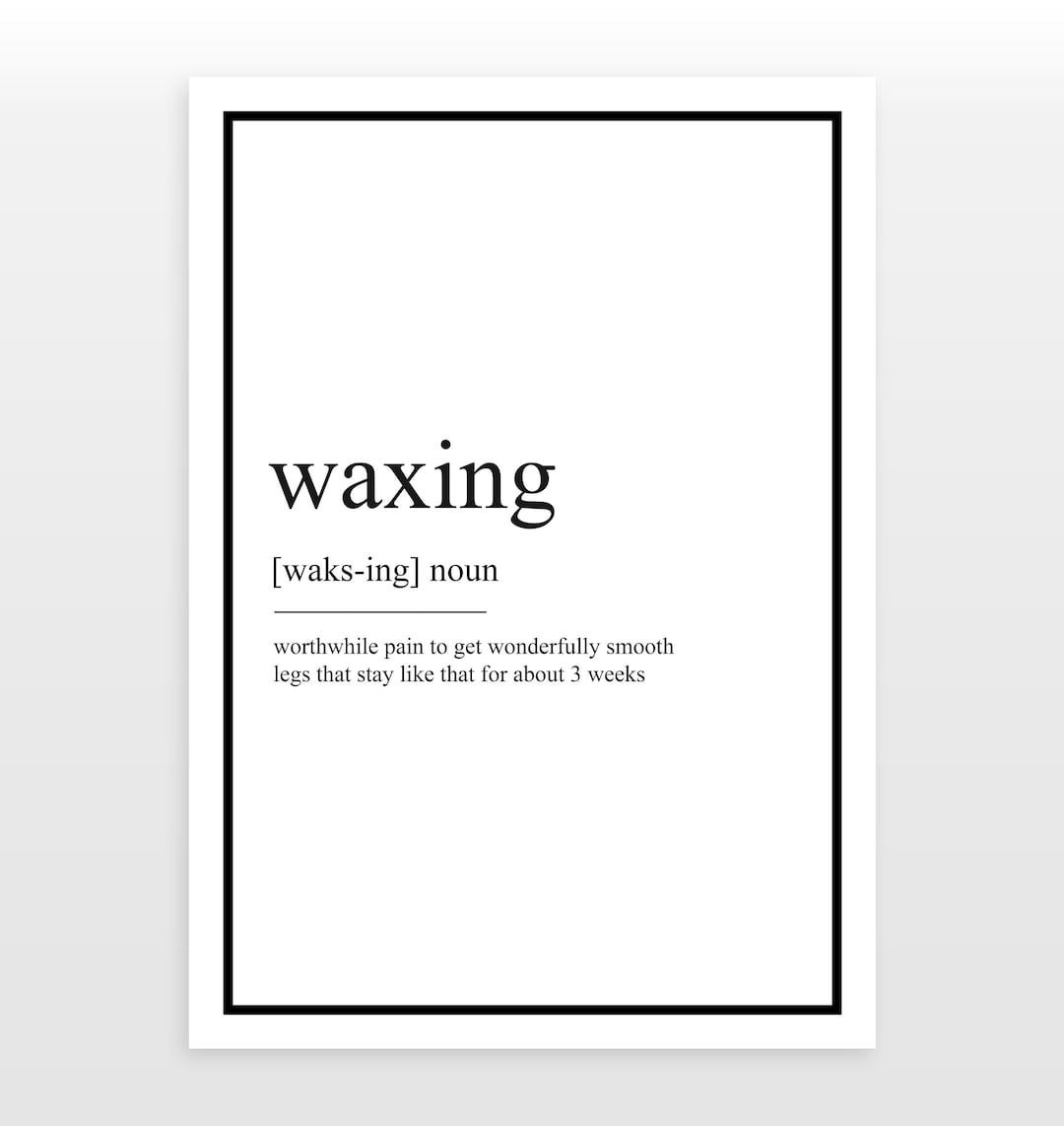 Waxing Definition Print - Etsy