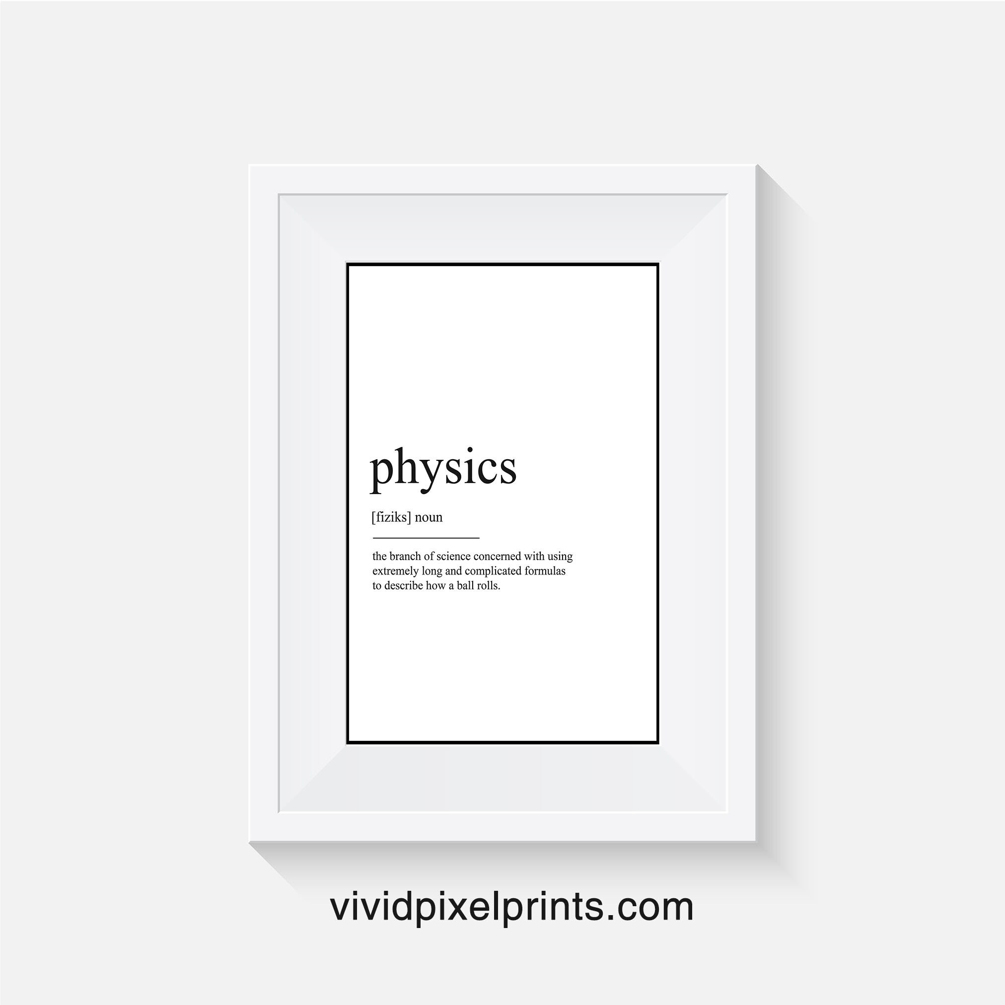 Physics Definition Print | Etsy