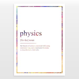 Physics Definition Print - Etsy