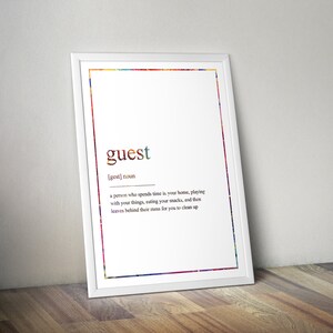Guest Definition Print - Etsy