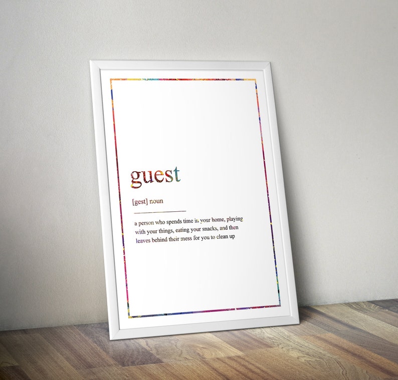 Guest Definition Print - Etsy