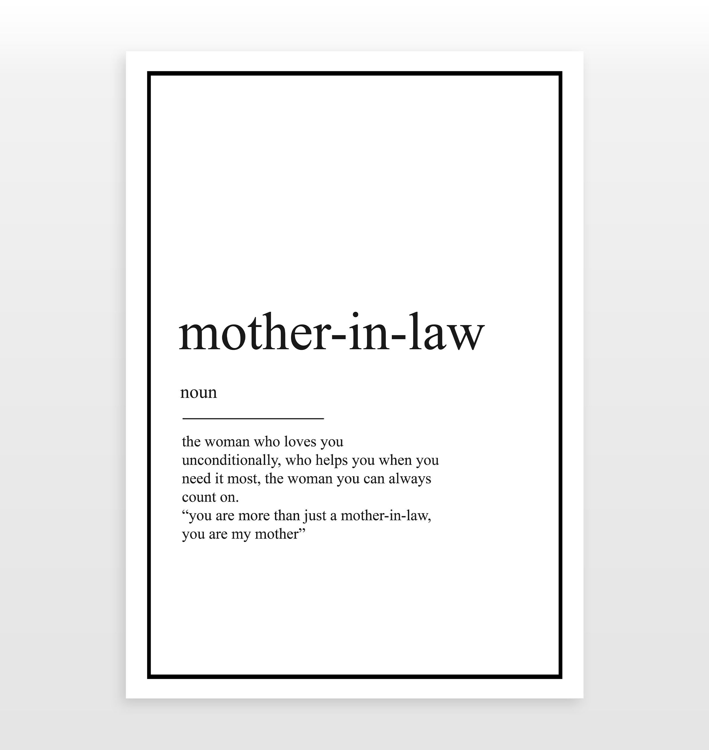 Mother in Law Definition Print | Etsy