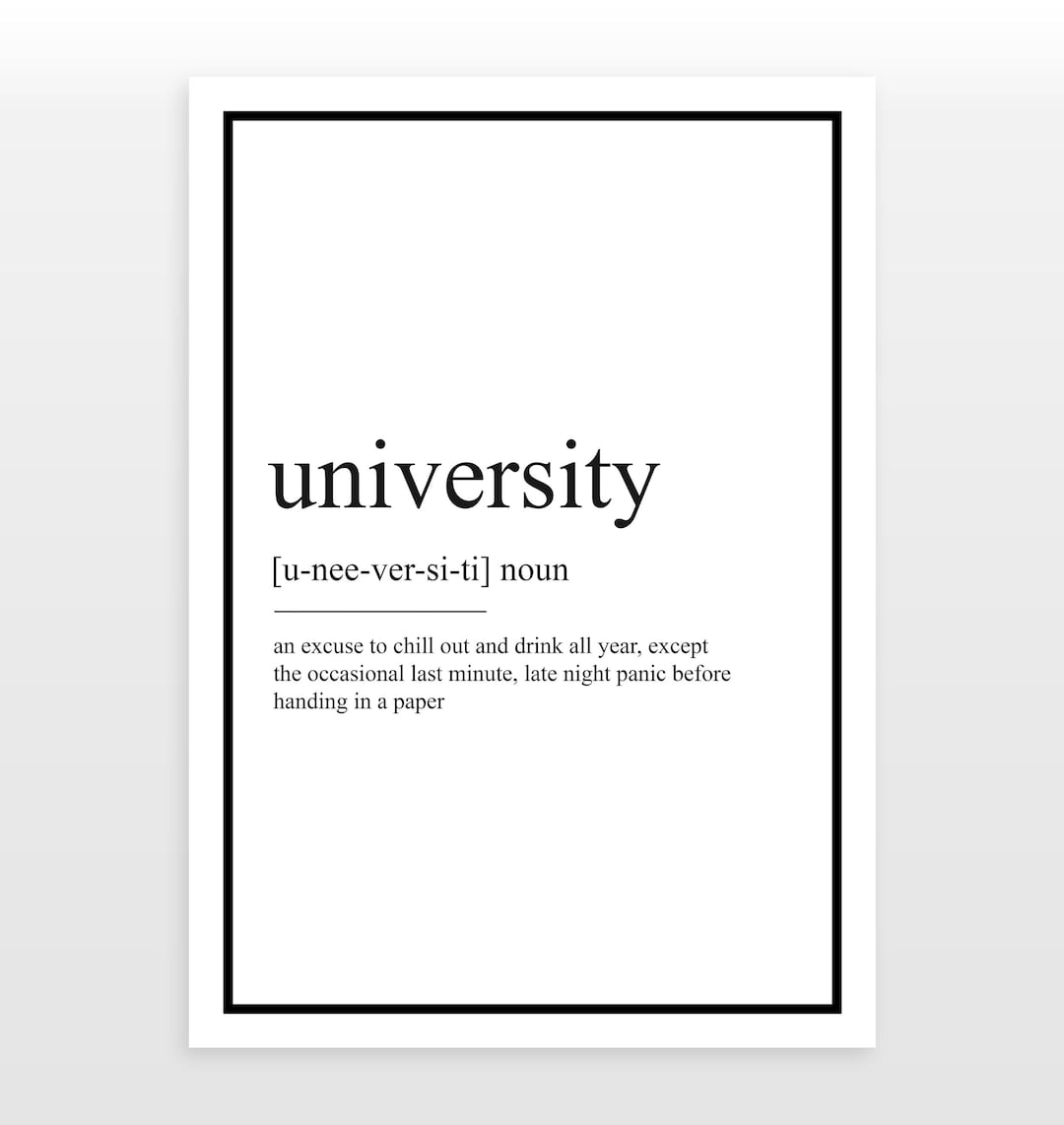 University - Definition Print - Etsy