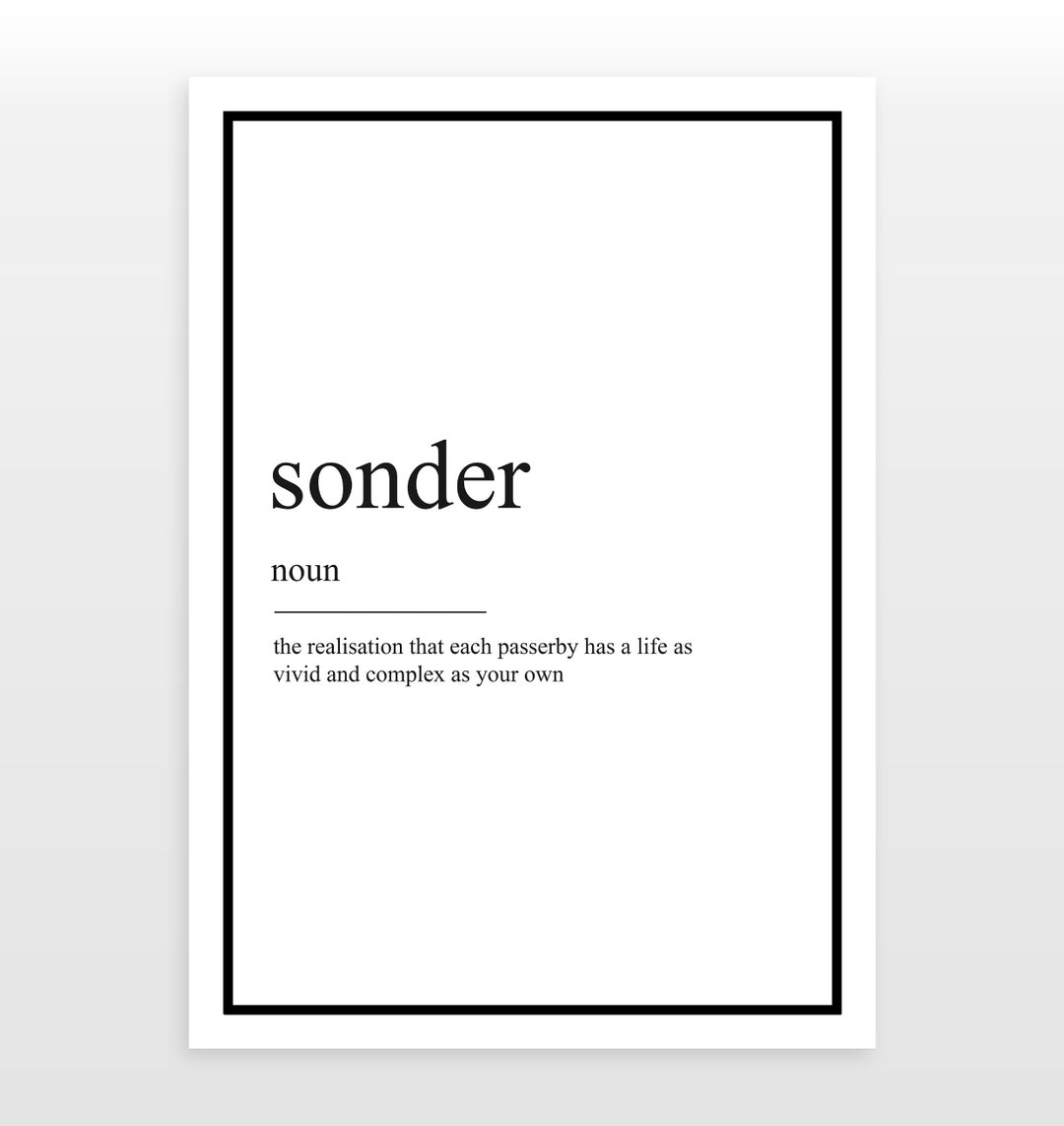 Sonder - Definition Print - Etsy UK