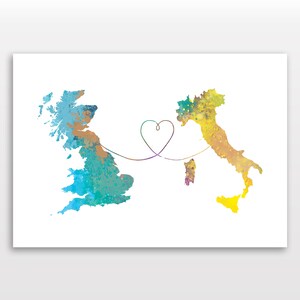 Britain to Italy - Travel Poster - Watercolour Print - Etsy