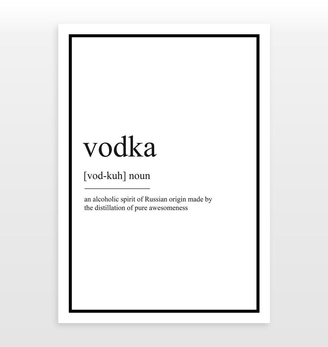 Vodka Definition Print - Etsy